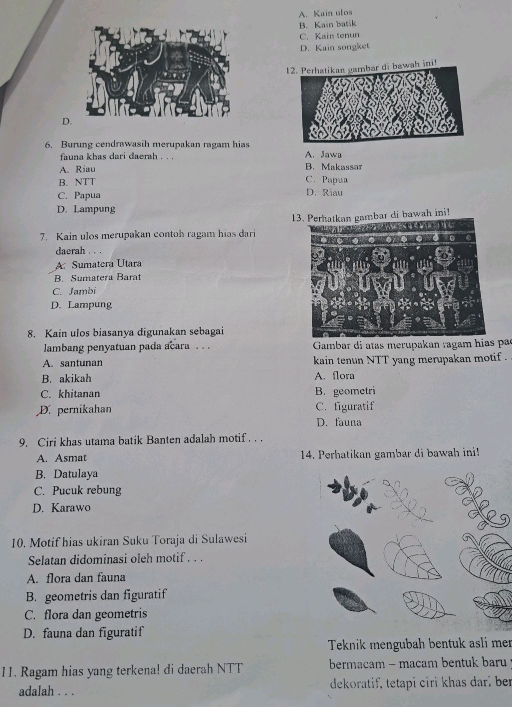 6. Burung cendrawasih merupakan ragam hias | StudyX