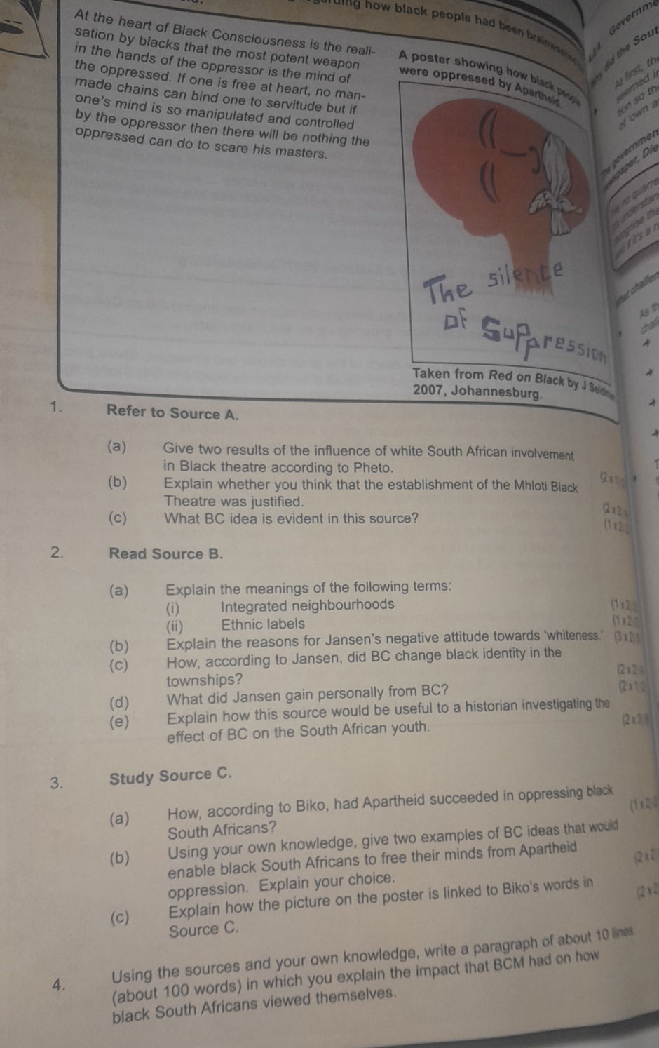 1. Refer to Source A. (a) Give two results | StudyX