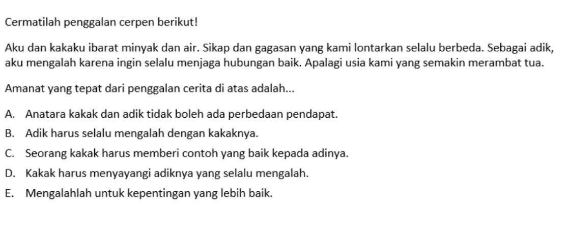 Cermatilah penggalan cerpen berikut! Aku | StudyX