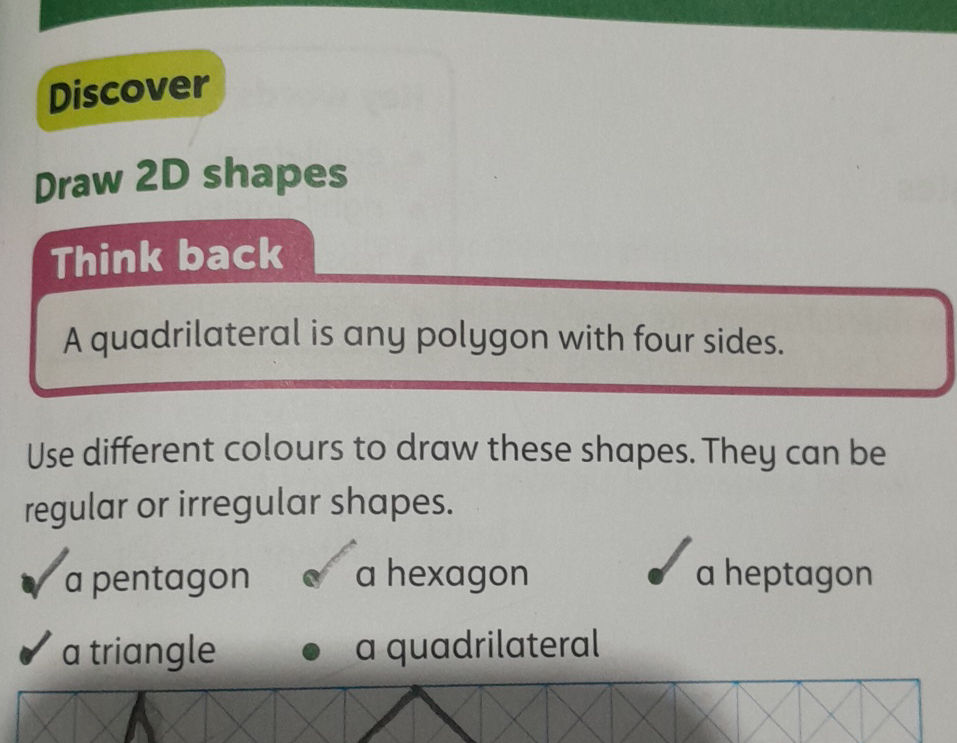 Draw 2D shapes A quadrilateral is any | StudyX