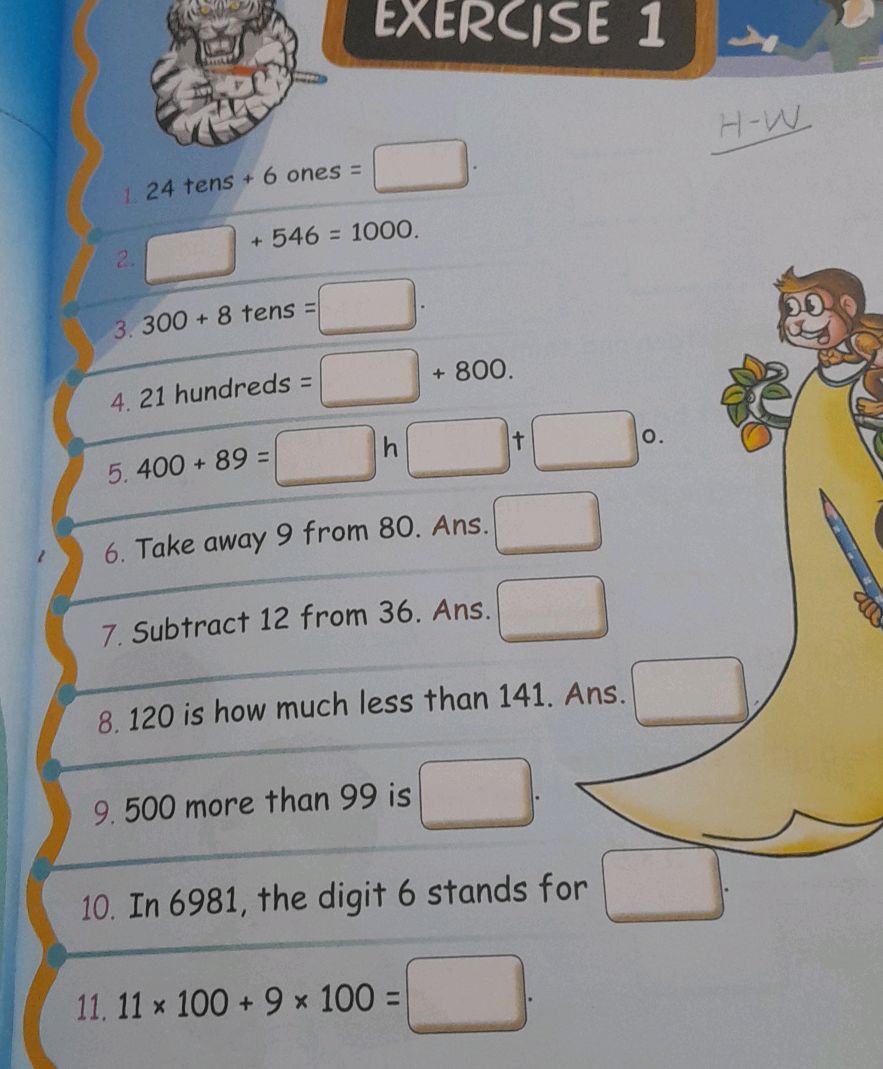 1. 24 tens + 6 ones = 2. + 546 = 1000. 3. | StudyX