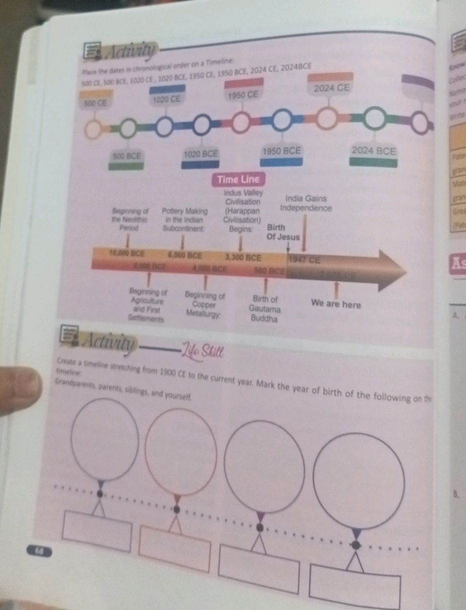 Place the dates in chronological order on a | StudyX