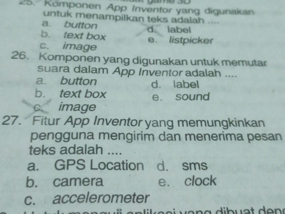 25. Komponen App Inventor yang digunakan | StudyX