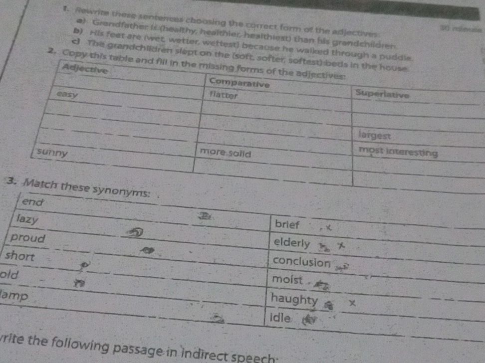 1. Rewrite these sentences choosing the | StudyX