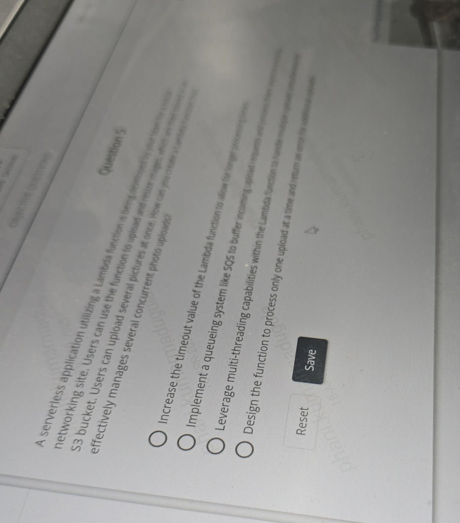 Question 5 A serverless application | StudyX