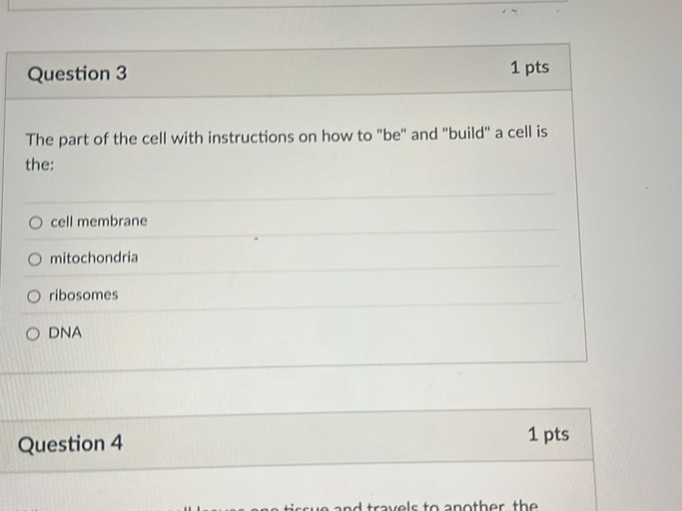 The part of the cell with instructions on | StudyX