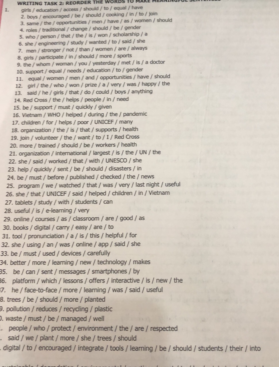 Reorder the words to make meaningful | StudyX