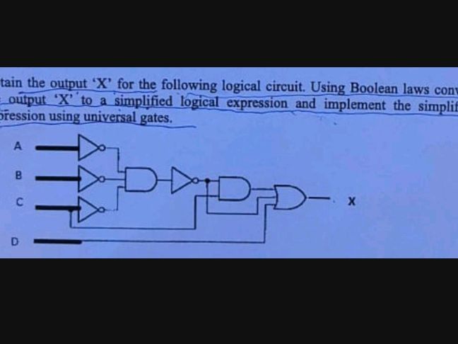tain the output 'X' for the following | StudyX