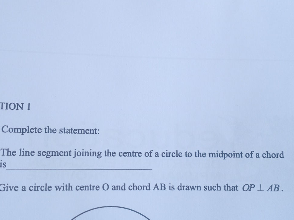 Complete the statement: The line segment | StudyX