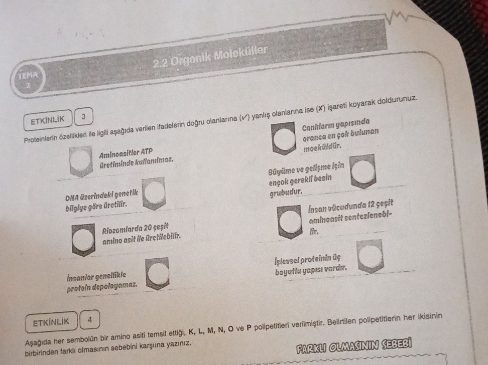 Proteinlerin özellikleri ile ilgili aşağıda | StudyX