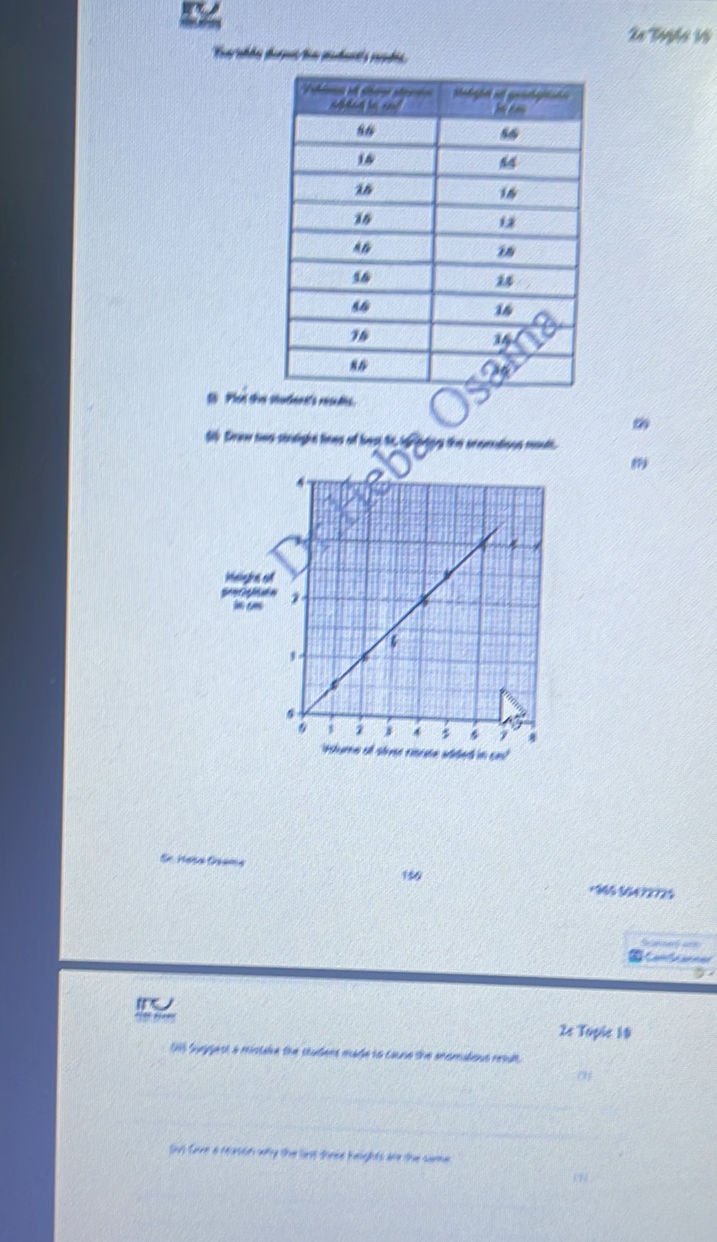 The table shows the student's results. | | StudyX