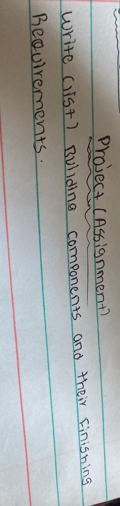 Project (Assignment) Write (list) Building | StudyX