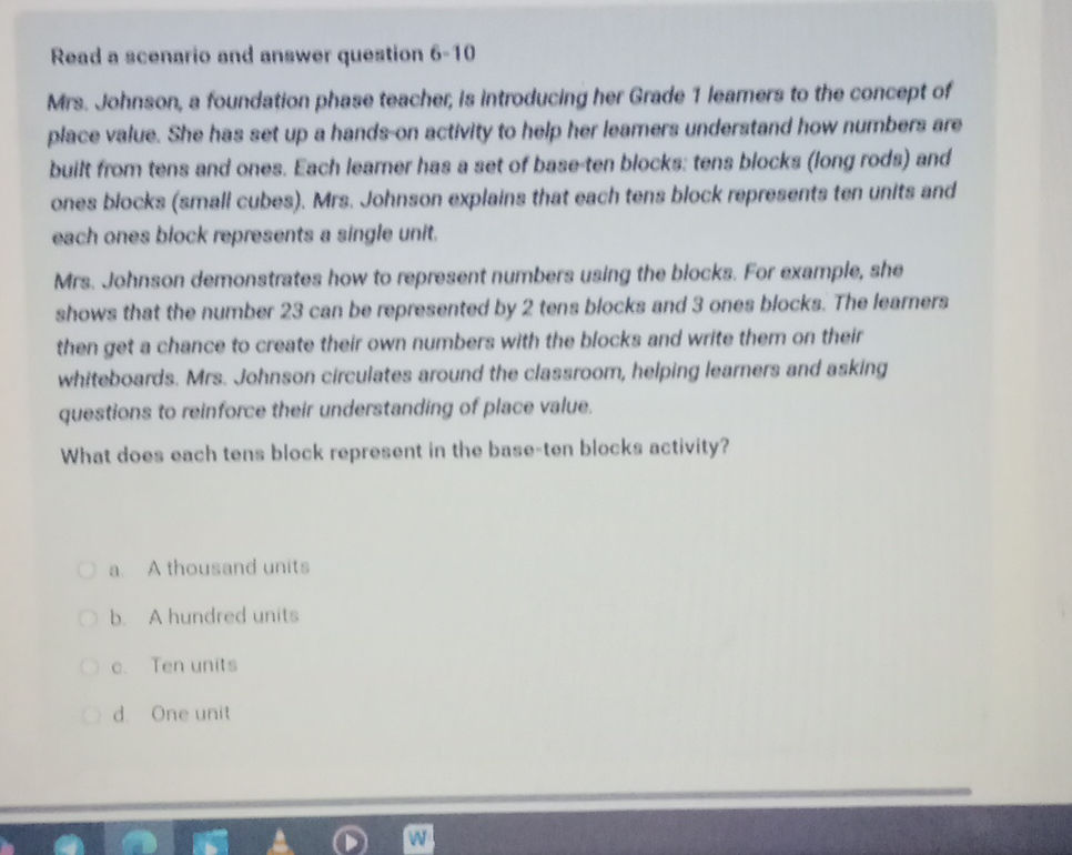 What does each tens block represent in the | StudyX