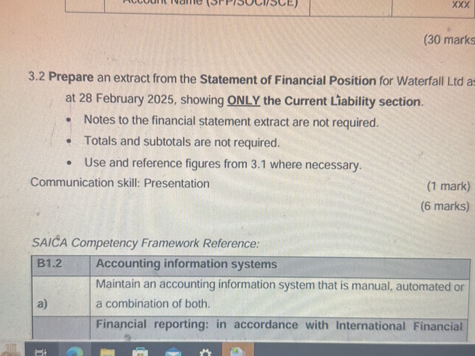 3.2 Prepare an extract from the Statement of | StudyX