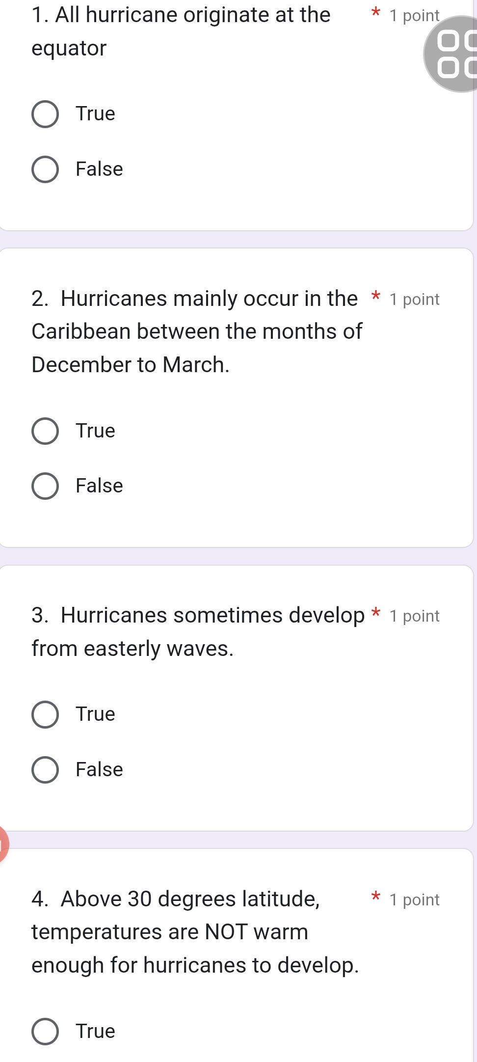 1. All hurricane originate at the equator | StudyX
