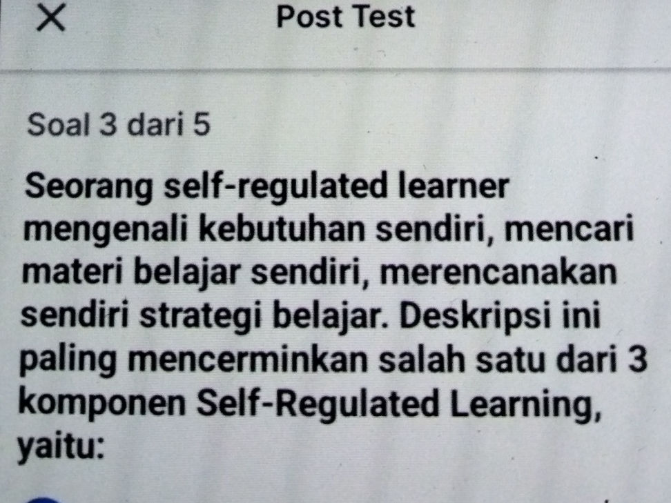Seorang self-regulated learner mengenali | StudyX