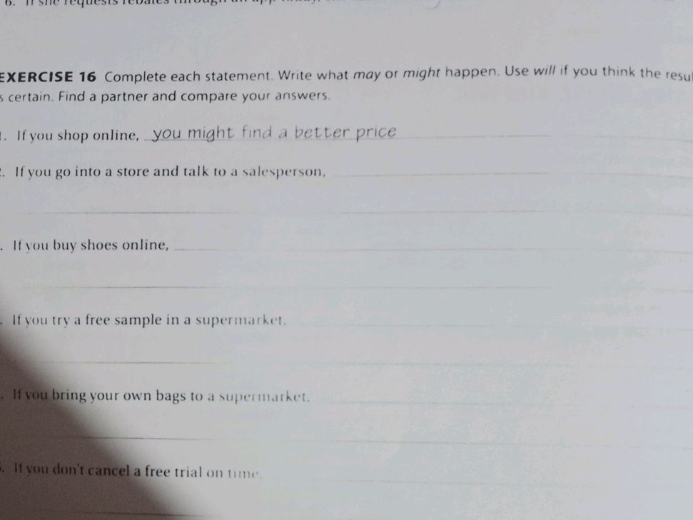 EXERCISE 16 Complete each statement. Write | StudyX