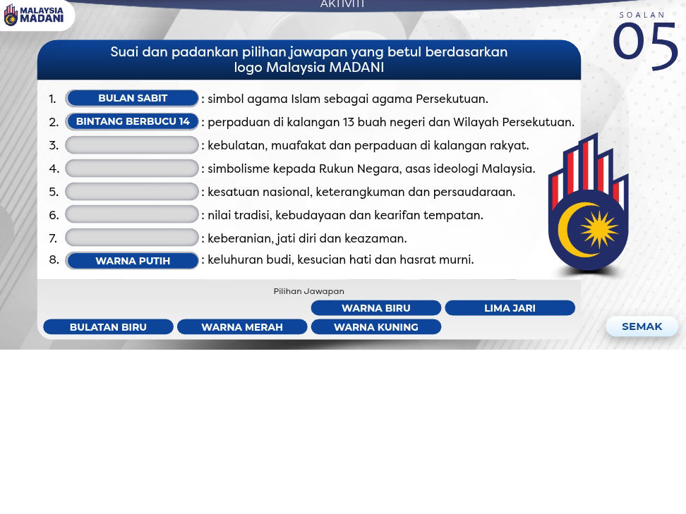 Suai dan padankan pilihan jawapan yang betul | StudyX