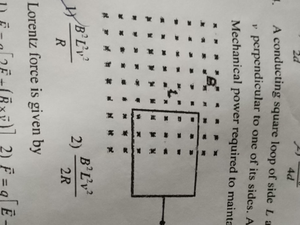 A conducting square loop of side L a v | StudyX