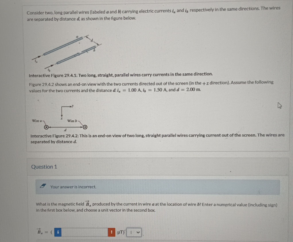 Consider two, long parallel wires (labeled | StudyX
