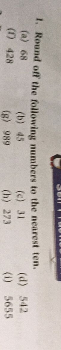 1. Round off the following numbers to the | StudyX