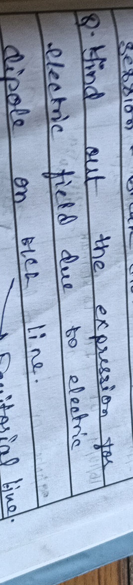 8. Find out the expression for electric | StudyX