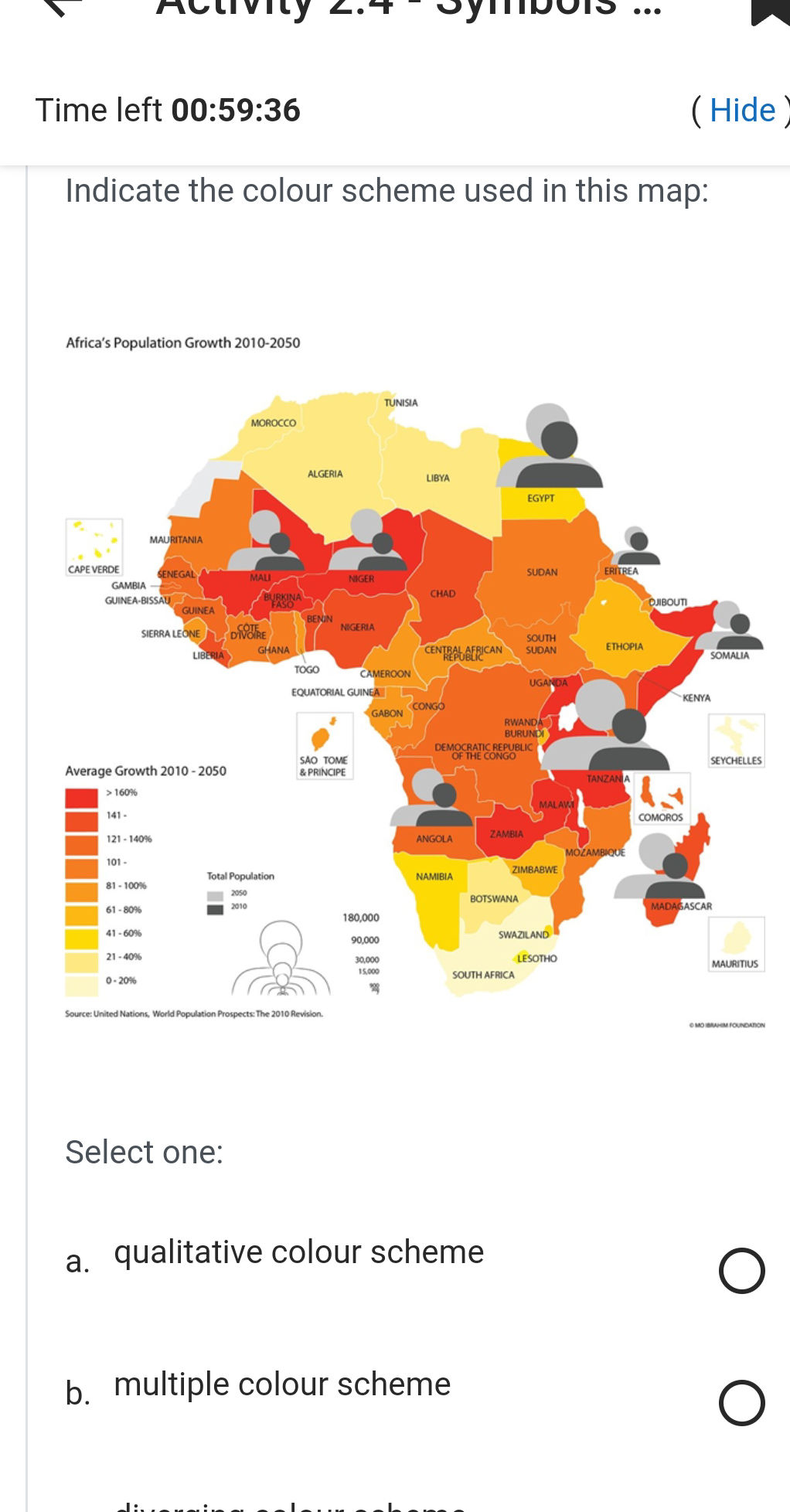 Indicate the colour scheme used in this map: | StudyX