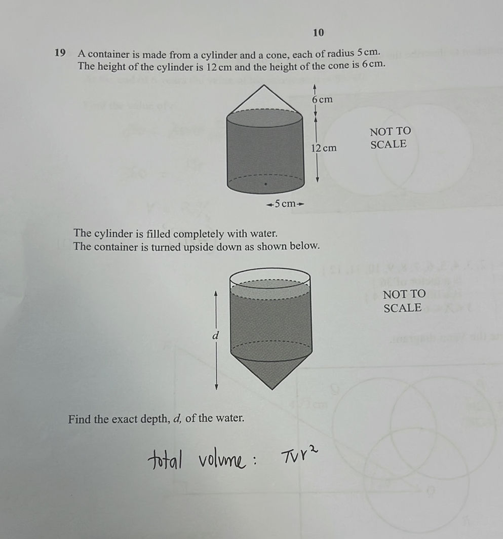 19 A container is made from a cylinder and a | StudyX