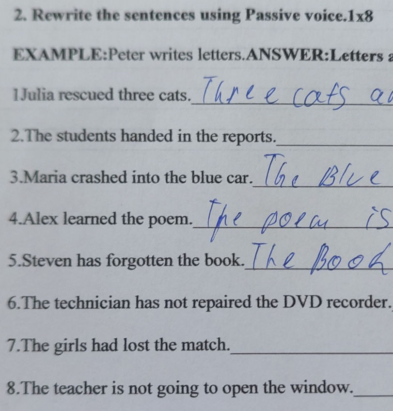 2. Rewrite the sentences using Passive | StudyX