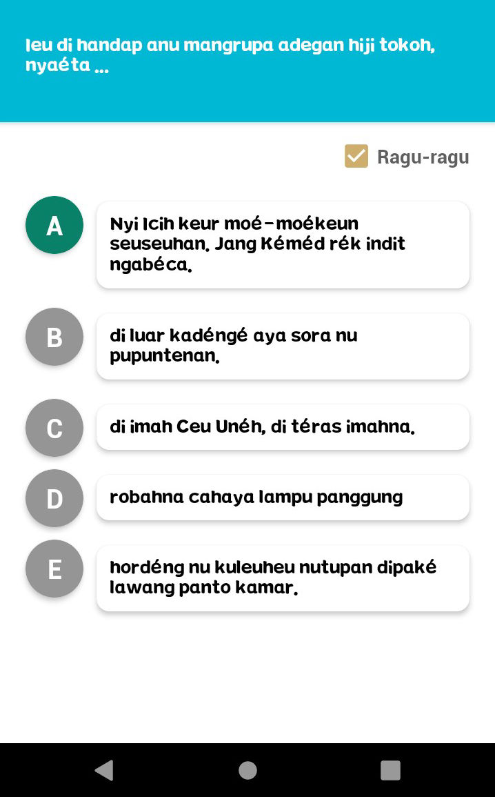 leu di handap anu mangrupa adegan hiji | StudyX