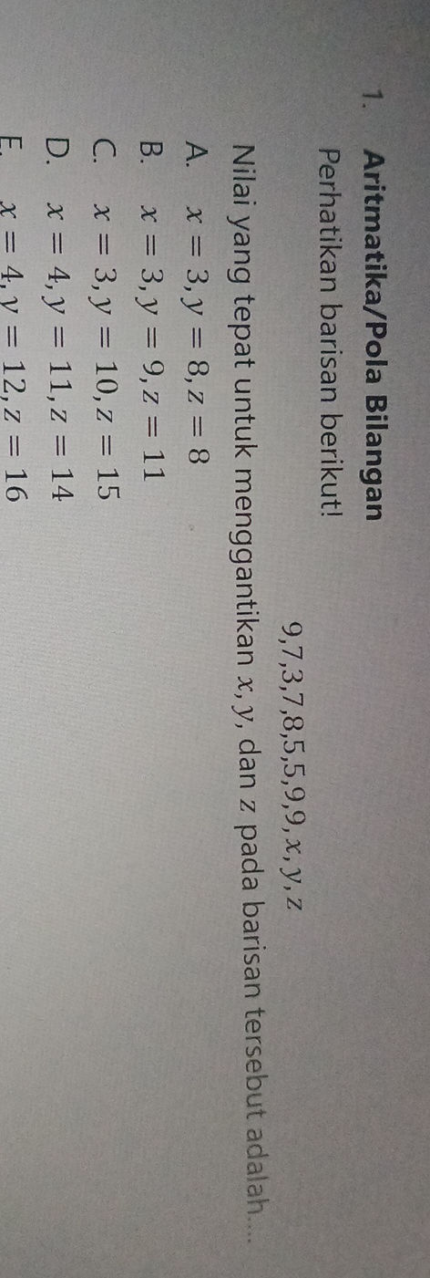 1. Aritmatika/Pola Bilangan Perhatikan | StudyX