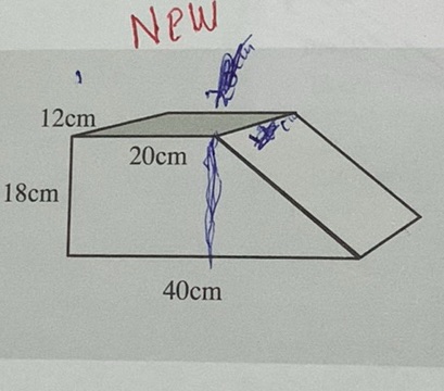 The image shows a 3D shape with dimensions | StudyX