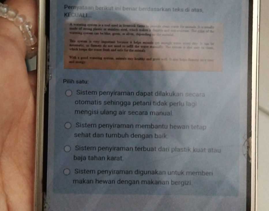 Pernyataan berikut ini benar berdasarkan | StudyX