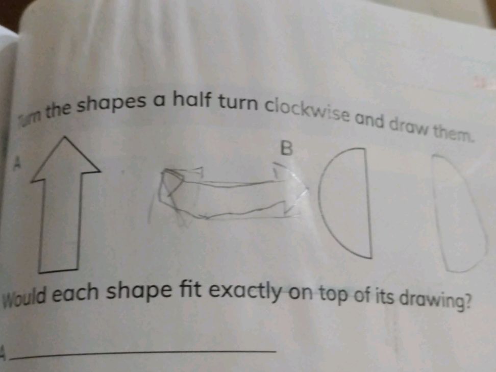 Turn the shapes a half turn clockwise and | StudyX