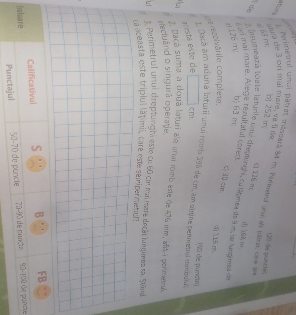 1. Perimetrul unui patrat măsoară 84 m. | StudyX