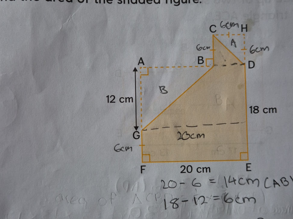 Find the area of the shaded figure. Diagram | StudyX