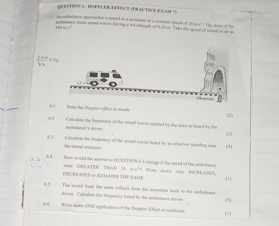 QUESTION 6 - DOPPLER EFFECT (PRACTICE EXAM | StudyX