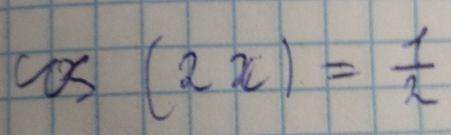 Solving trigonometric equation cos(2x) = 1/2 | StudyX