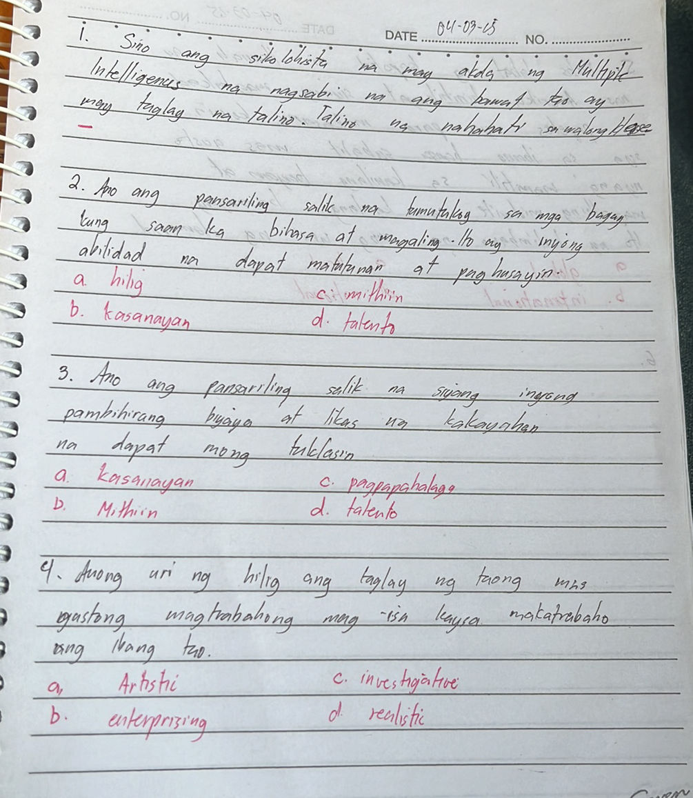 1. Sino ang sikolohista na may akda ng | StudyX