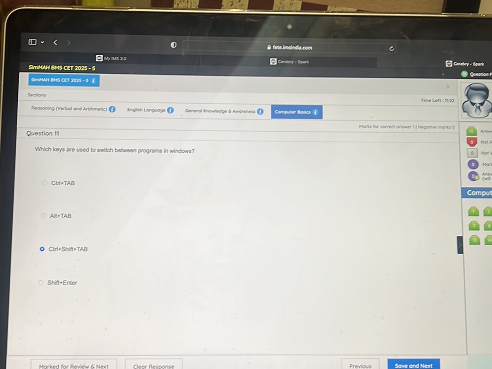Question 11 Which keys are used to switch | StudyX