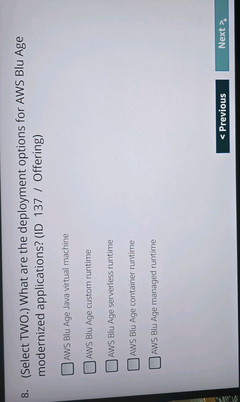 8. (Select TWO.) What are the deployment | StudyX