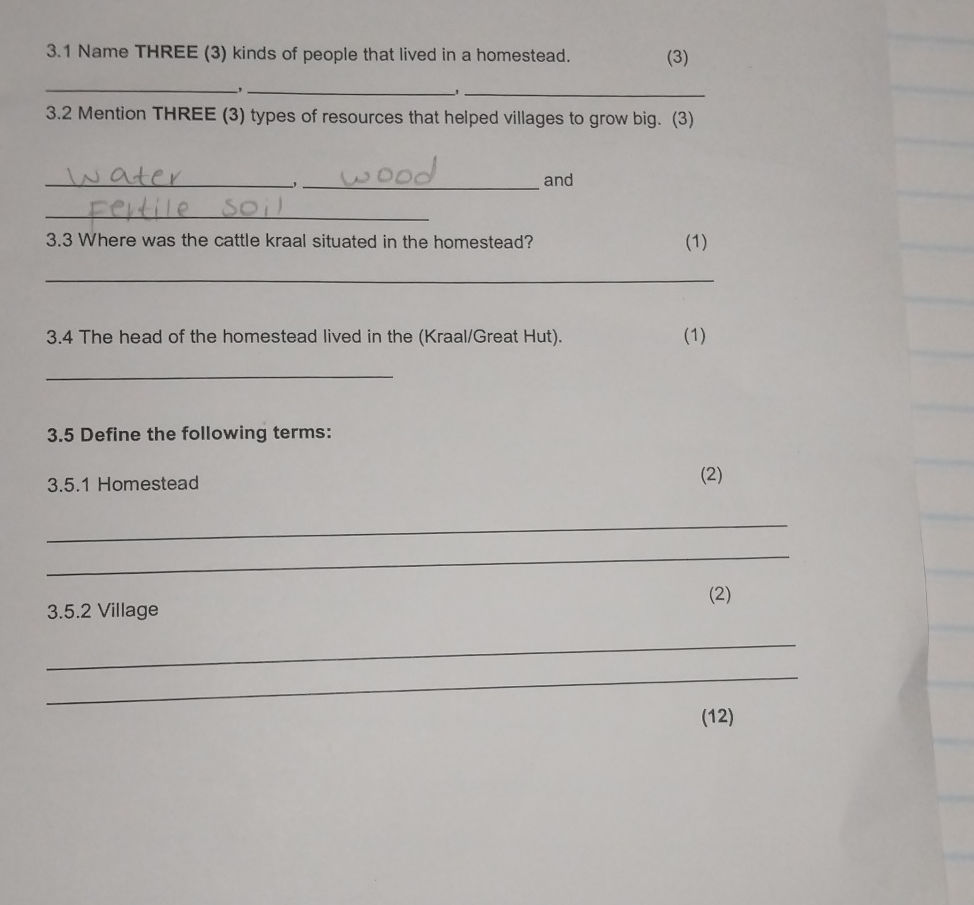 3.1 Name THREE (3) kinds of people that | StudyX