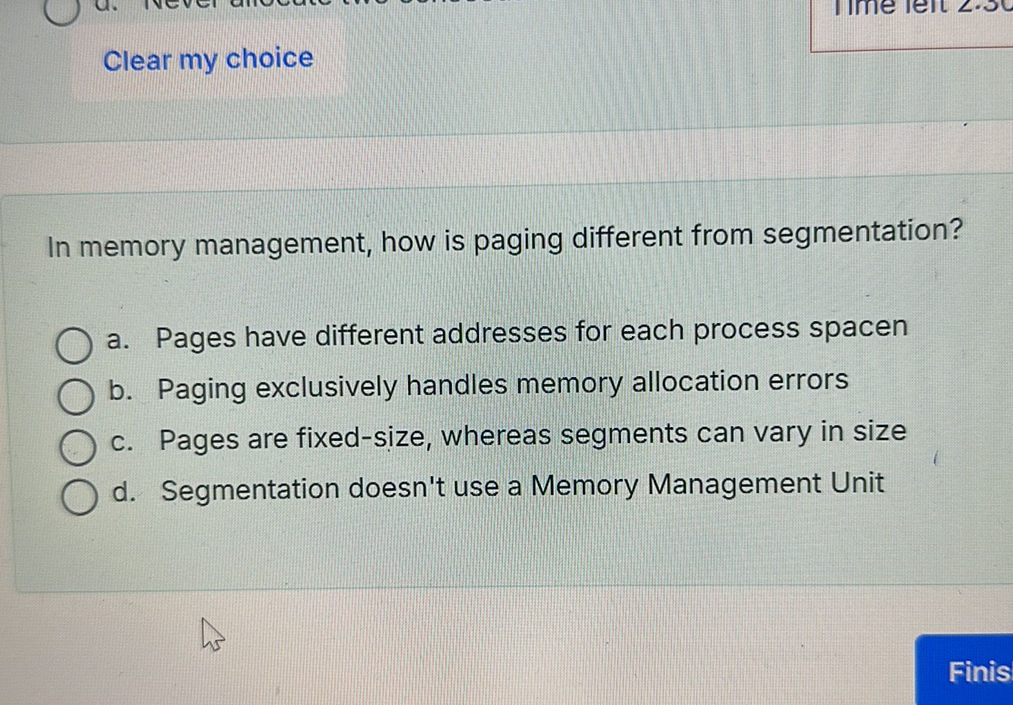 In memory management, how is paging | StudyX