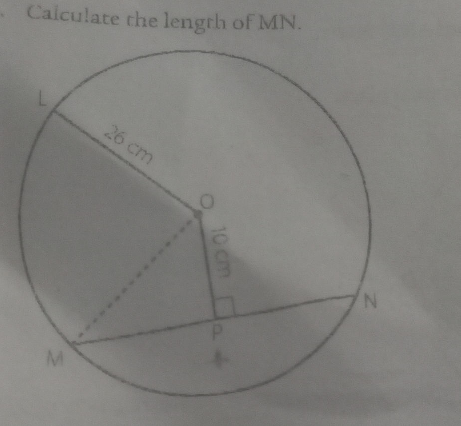 Calculate the length of MN. The image shows | StudyX
