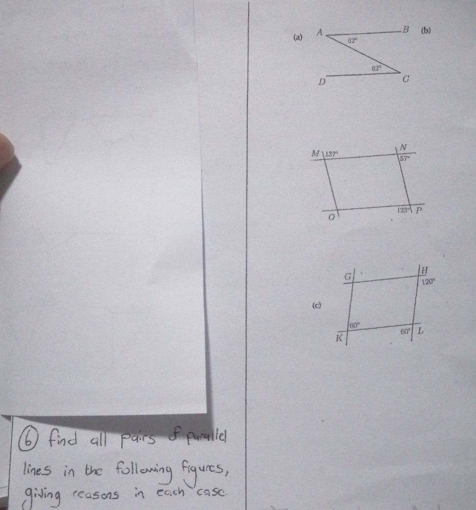 ⑥ find all pairs of parallel lines in the | StudyX