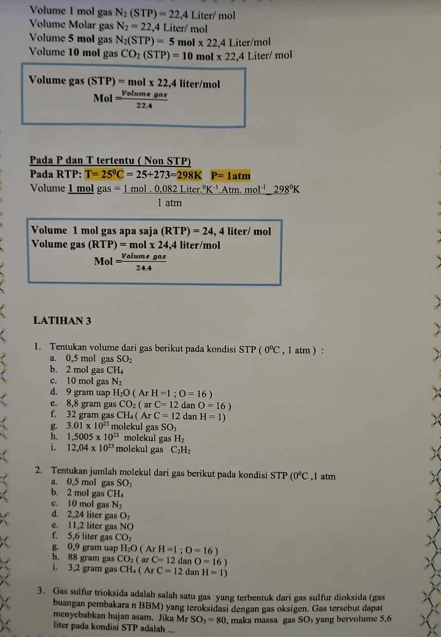 1. Tentukan volume dari gas berikut pada | StudyX