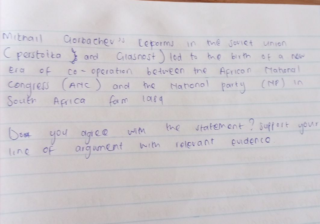 Mithail Gorbachev's reforms in the soviet | StudyX