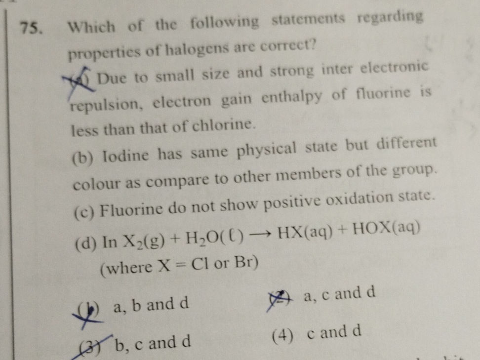 75. Which of the following statements | StudyX