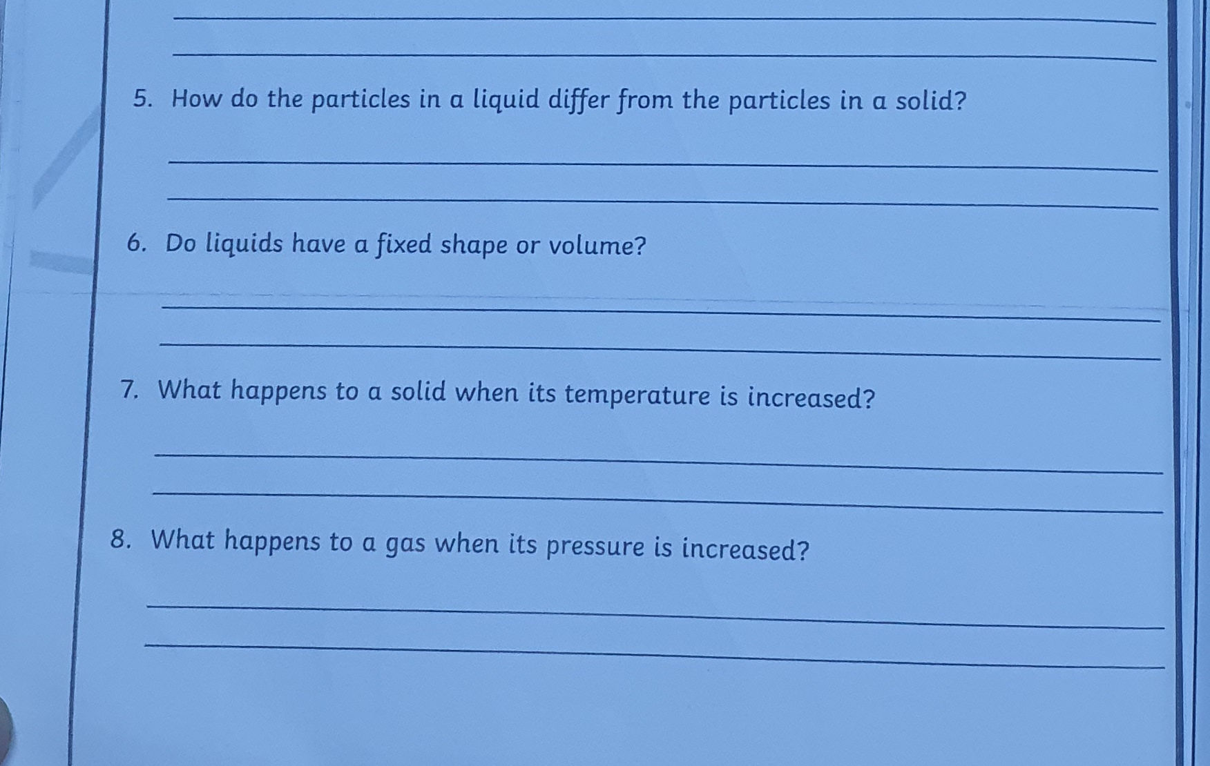 5. How do the particles in a liquid differ | StudyX
