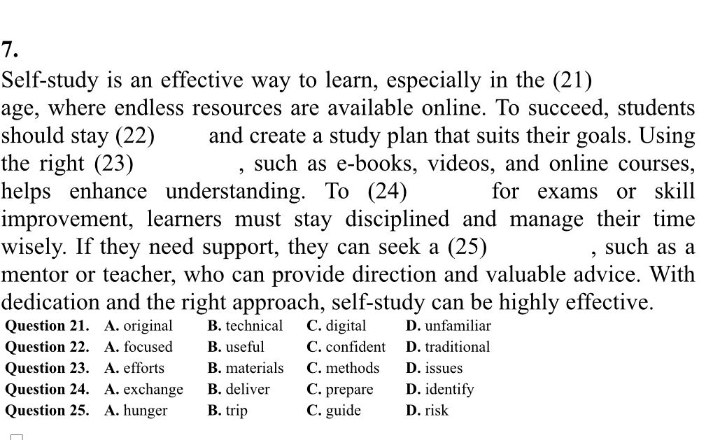 7. Self-study is an effective way to learn, | StudyX
